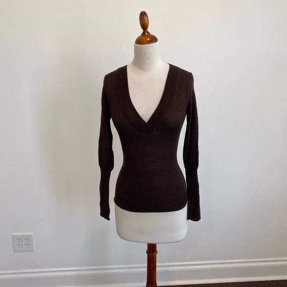 Diane Von Furstenberg | Sweaters | Dvf Brown V Neck Sweater | Poshmark